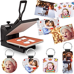 Arokimi Sublimation Keychains Blank,PU Leather Heat Transfer Keychain Keyring,8 Pcs,square