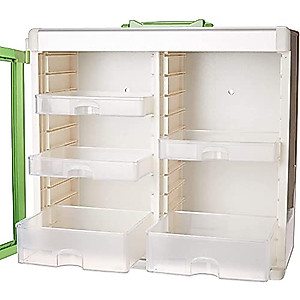 Glosen Locking Medicine Cabinet Wall Mounted and Portable Storage Container Big Capacity Green