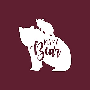 Vinyl Wall Art Decal - Mama Bear - 6" x 6" - Cute Animal Bear Design Modern Quote Sticker for Trucks Bumper Minivan Cars Window Kids in Family Laptop Decor (White)