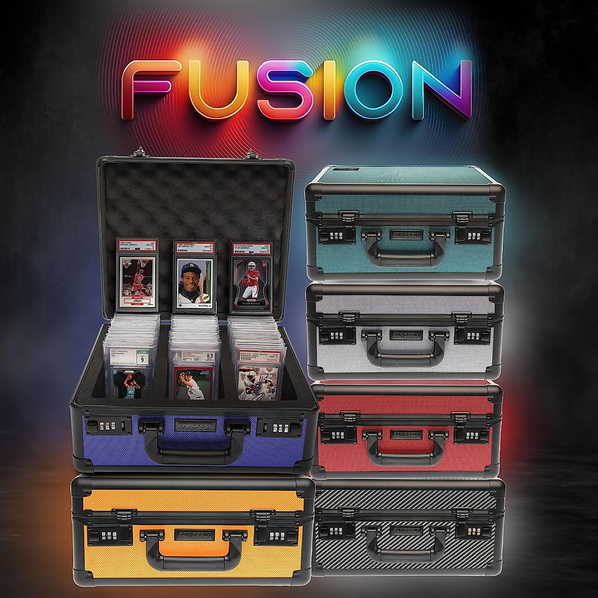 PANOPPLY Slab Armor 120+ 3 Row Psa Graded Card Storage Box Graded Card Case Psa Slab Case for Graded Cards Psa Card Case Baseball Card Cases for Sports Cards Storage Sports Card Case (Black)