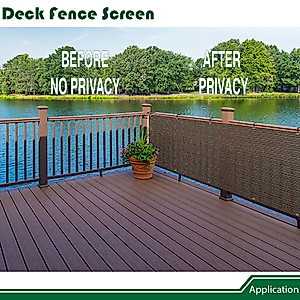 Goleray 3'x50' Brown Balcony Privacy Screen Fence Outdoor Patio Mesh Shade Net Cover, UV Protection Shade Cloth Temporary Fencing for Apartment Railing Porch Deck