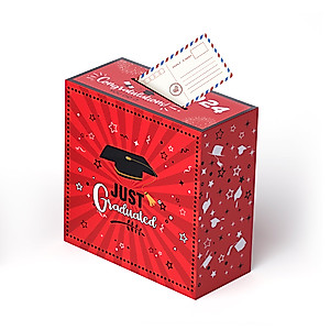 Party Spot！2024 Graduation Party Decorations, 125 PCS Graduation Decorations Class of 2024, Graduation Banner, Tablecloth, Balloons, Cake Toppers, Red and Gold Graduation Party Decorations