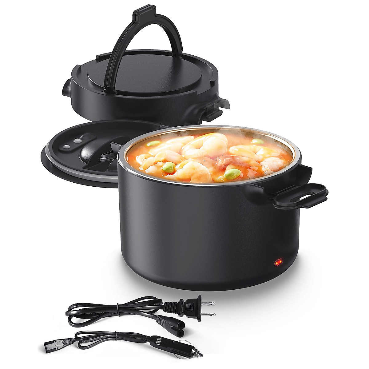 CDBEEE Electric Lunch Box for Adults,100W Heated Lunch Box 12/24/110V Lunch Warmer Leakproof,33Oz Portable Food Warmer for Work,Travel, home,Office,On-the-Go,Lonchera Eléctrica Portátil (Black)