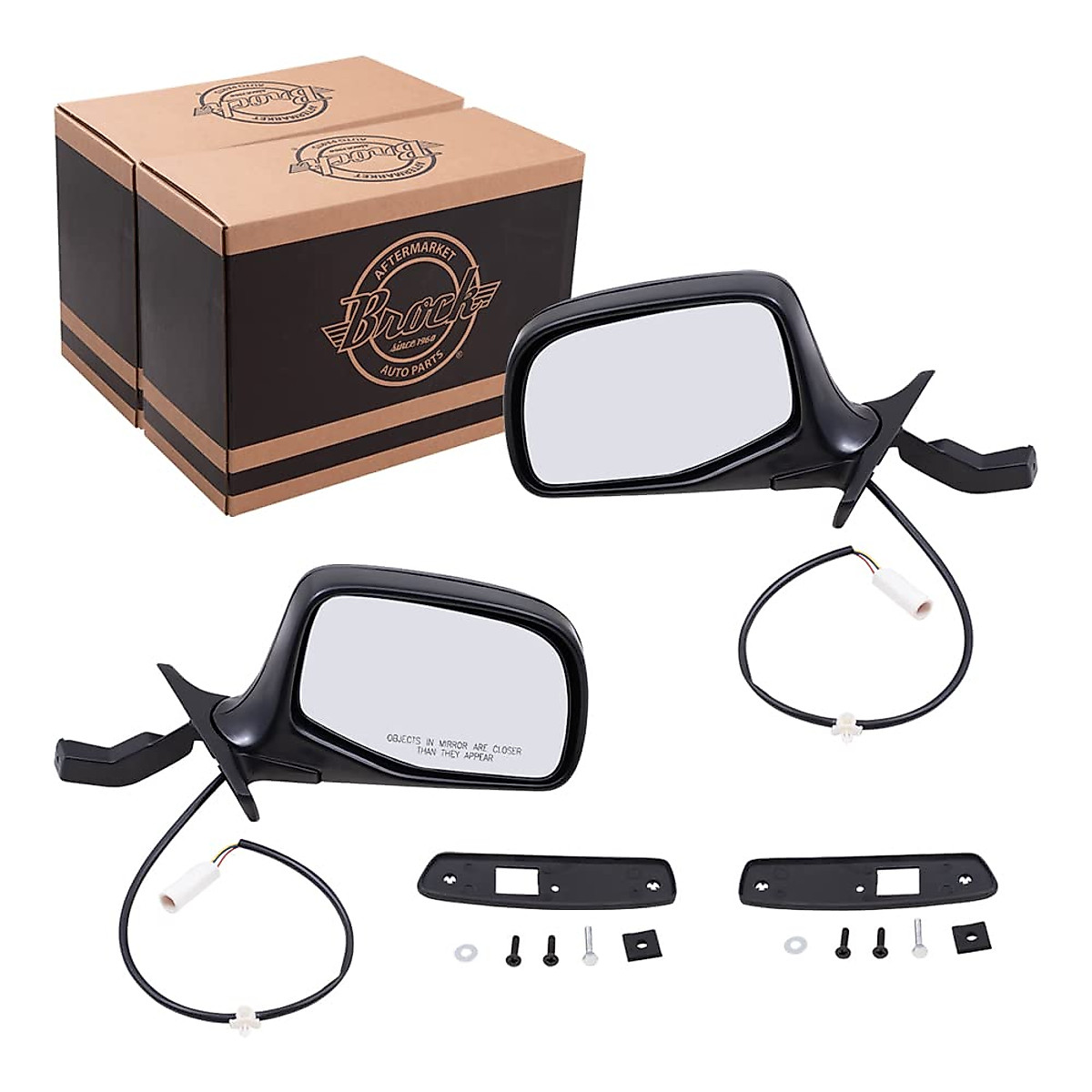 Driver and Passenger Power Side View Mirrors Black & Chrome Replacement for 1992-1996 F150 Pickup Truck F7TZ17682BAA F7TZ17683BAB