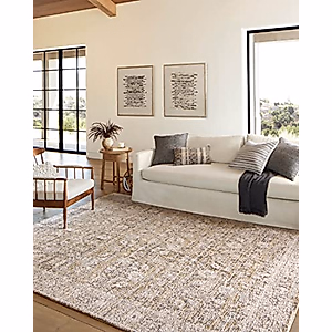 Loloi Amber Lewis Alie Collection ALE-05 Gold/Beige 5'-3'' x 7'-9'', .13'' Pile Height, Area Rug