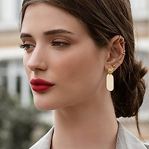 16 Pcs Clip on Earrings for Women Non Piercing, Ear Cuffs Adjustable Fake Clip On Earrings Set for Gift