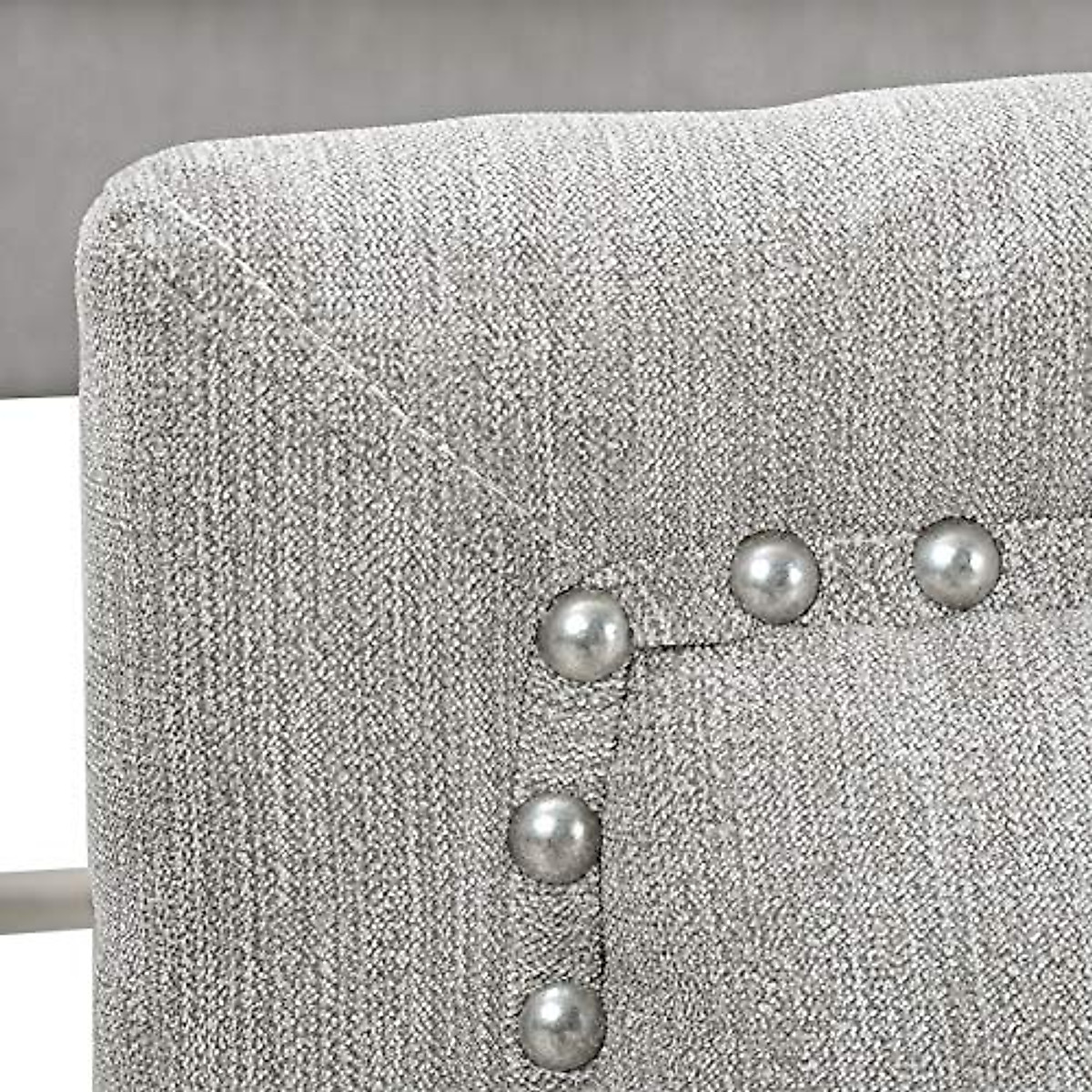Jennifer Taylor Home Anastasia Upholstered Shelter Headboard Bed Set, King, Silver Grey Polyester