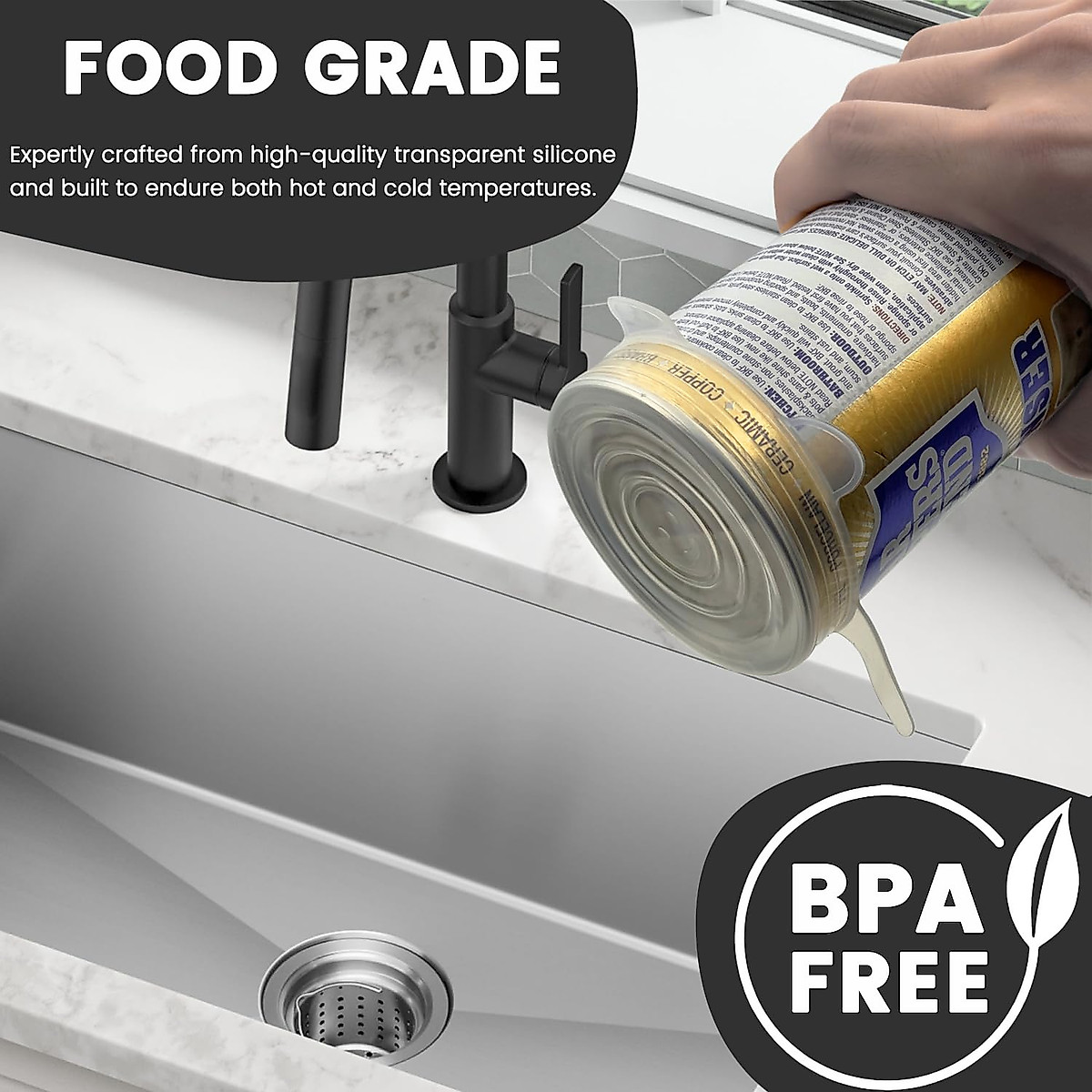 MIMORE Lid Cover for Bar Keepers Friend Cleanser 12oz & 21oz - 2 Pack Silicone Cap Compatible with Bar Keepers Friend Lid Cover Cleanser & Polish