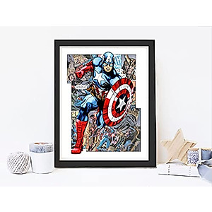Superhero Posters for Boys Room - 8x10 Inches Set of 9 UNFRAMED - Superhero Wall Art - Superhero Wall Decor - Superhero Comics Characters for Boys Room Nursery Kids Rooms Bedrooms Toddlers Teens Bathrooms Girls Rooms by EOM Art & Design