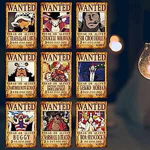 50pcs Set of Pirates Wanted Posters 4x6inch Wall Art Home Bedroom Decor Wall collage Suitable for Anime Fans gift Boys Girls Room Decoration