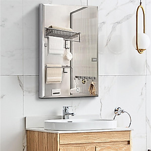 15x26 Inch Medicine Cabinet with Mirror Bathroom Adjustable Shelf Wall Mounted Or Successed White Modern Contemporary Metal Finish Includes Hardware Included