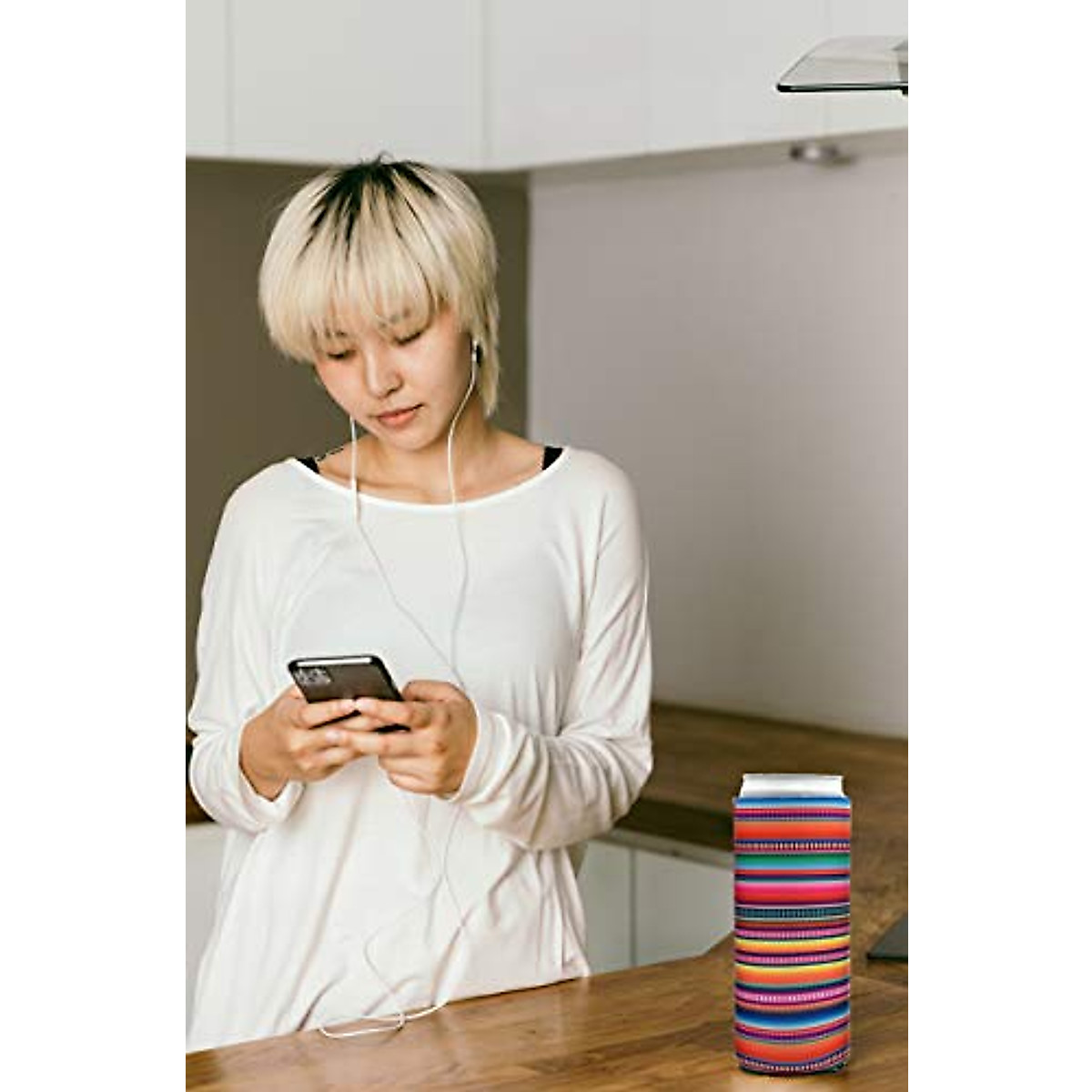 Sunsetbaby Slim Can Cooler for 12oz Skinny Can Coolers - Insulated Neoprene Can Sleeves Perfect for White Claw, Slim Beer, Spiked Seltzer