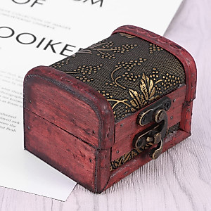 Abaodam treasure trunk large chest storage box keepsake decorative vintage suitcase antique wooden medicine trunks for pirate- Wooden Storage Box Exquisite Toy Storage Case Jewelry