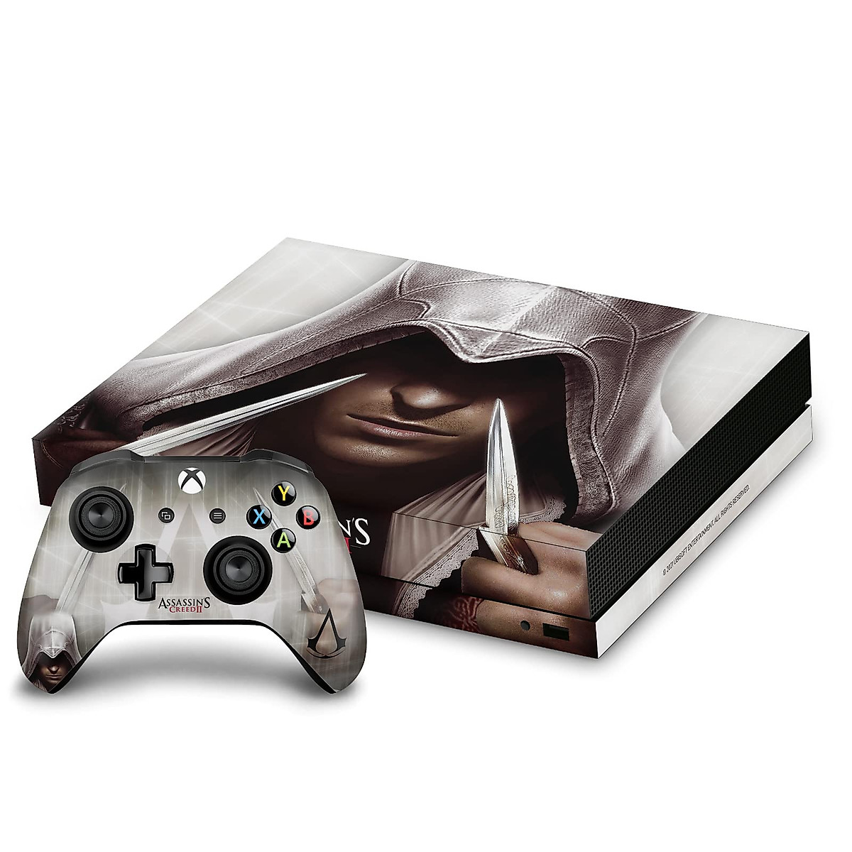 Head Case Designs Officially Licensed Assassin's Creed Ezio II Graphics Vinyl Sticker Gaming Skin Decal Cover Compatible With Xbox One X Console and Controller Bundle