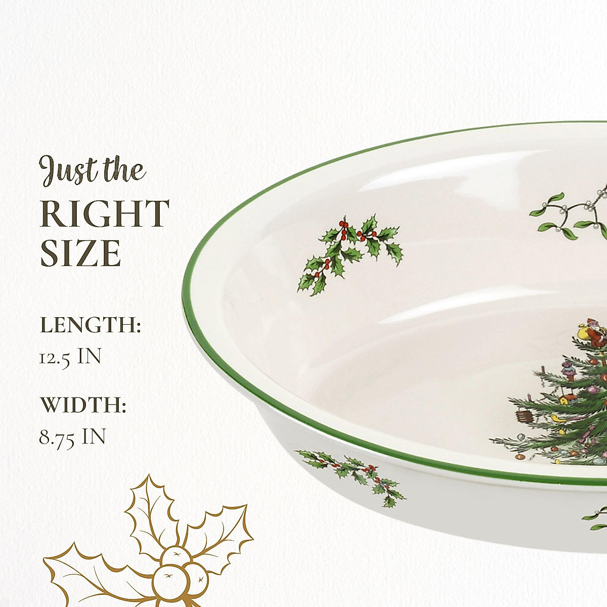 Spode Christmas Tree Oval Rim Dish