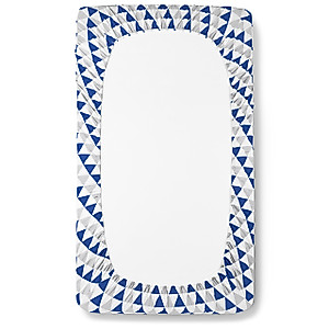 Navy/Grey Triangles Crib Sheets Set