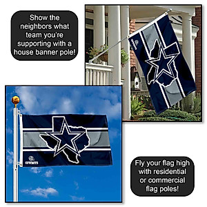 WinCraft Dallas Cowboys Texas State Flag Outdoor Indoor 3x5 Foot Banner