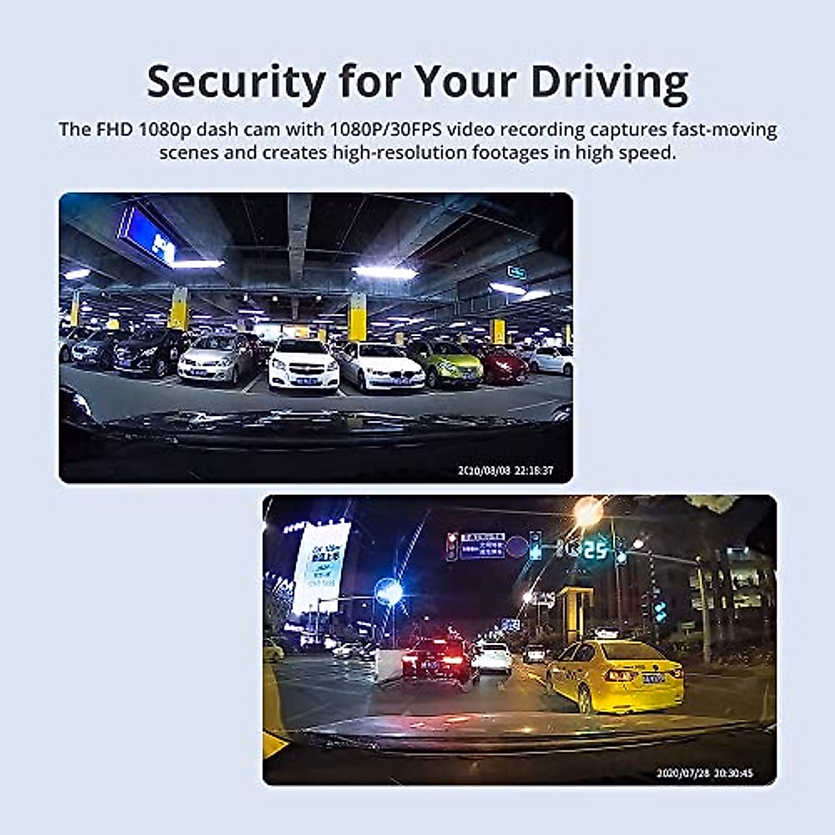 AZDOME Dual Dash Cam Front and Rear, 3 inch 2.5D IPS Screen Car Driving Recorder, 1080P FHD Dashboard Camera, Waterproof Backup Camera Night Vision, Park Monitor, G-Sensor, for Car Taxi with 32GB Card