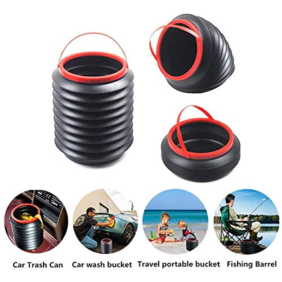 Car Portable Collapsible Trash Can,1.05 Gallon Leak-Proof Folding Storage Bin 4L,Retractable Water Bucket Waste Bin for Fishing Outdoor Travel
