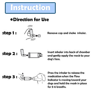 Dog Aerosol Chamber (3 Masks) - Inhaler Spacer for Respiratory Support – Includes 3 Masks to Fit All Dogs