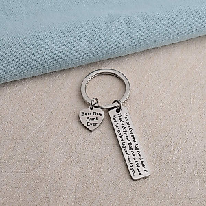 ENSIANTH Dog Aunt Gift Best Dog Aunt Ever Keychain Special Aunt Gift Dog Lover Gift (Dog Aunt Keychain)