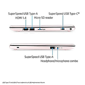 HP Diagonal HD Stream PC Laptop, Intel Celeron N4020 Processor, 4GB RAM, 64GB EMMC, 802.11ac, Bluetooth 4.2, HDMI, Windows 10 (Rose Pink), 11-11.99 inches (HP11ak)