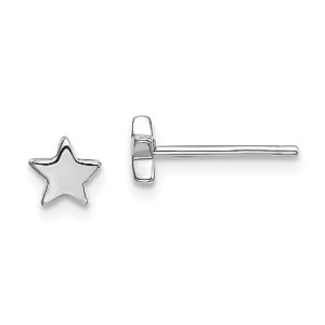 14K White Gold Star Earrings