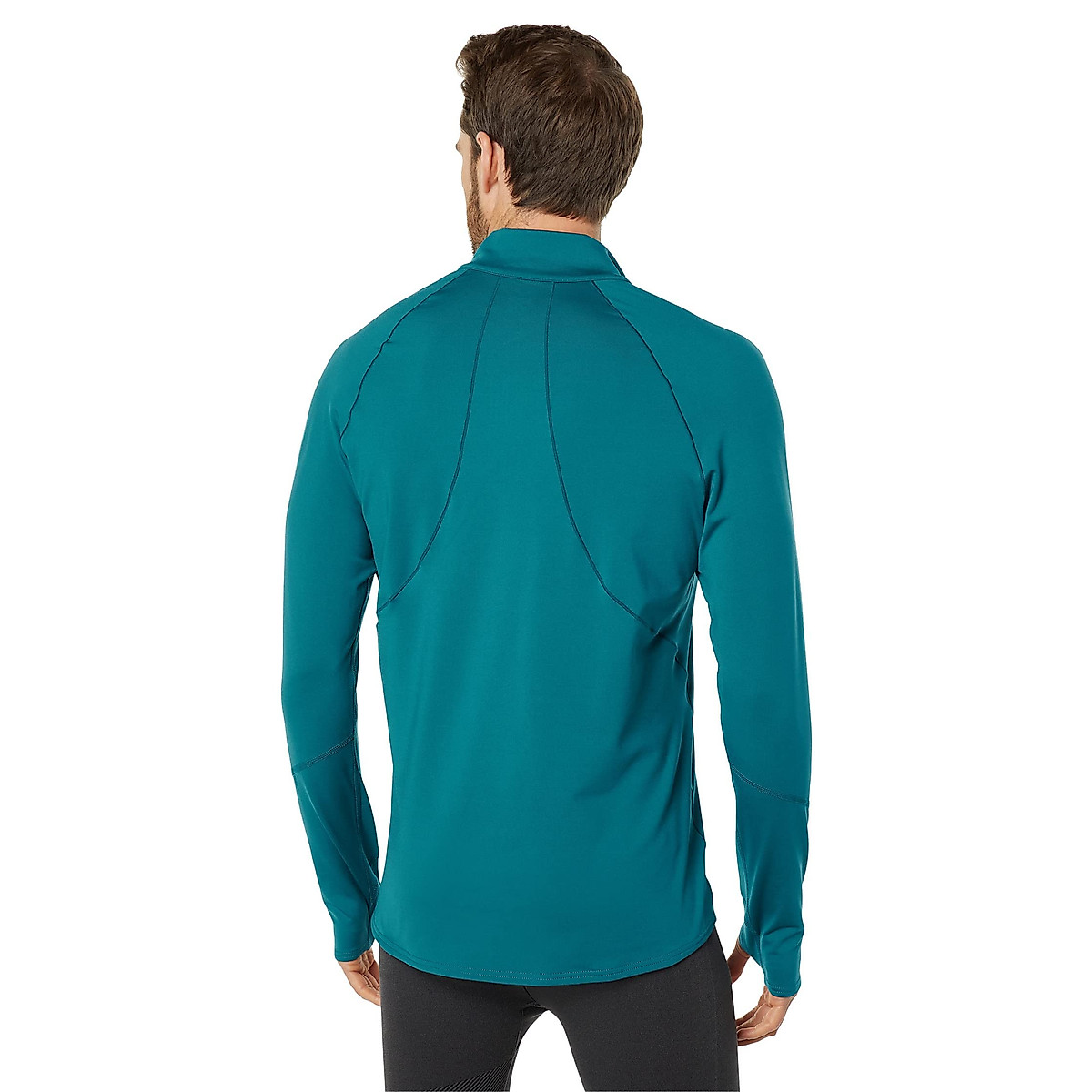 Hot Chillys Men's Micro Elite Chamois Zone Zip-T Midweight Body Fit Base Layer - Cross Country Blue, Large