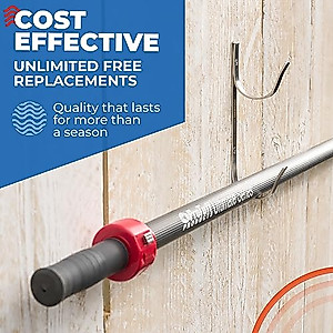 Never Rust Pool Pole Hangers - 2 ProTuff Heavy Duty Double Hooks w/Unlimited Free Replacements - Ideal Pool Fence Hooks for Pool Equipment, Brush, Vacuum Hose, Skimmer & Garden Tool Organizer
