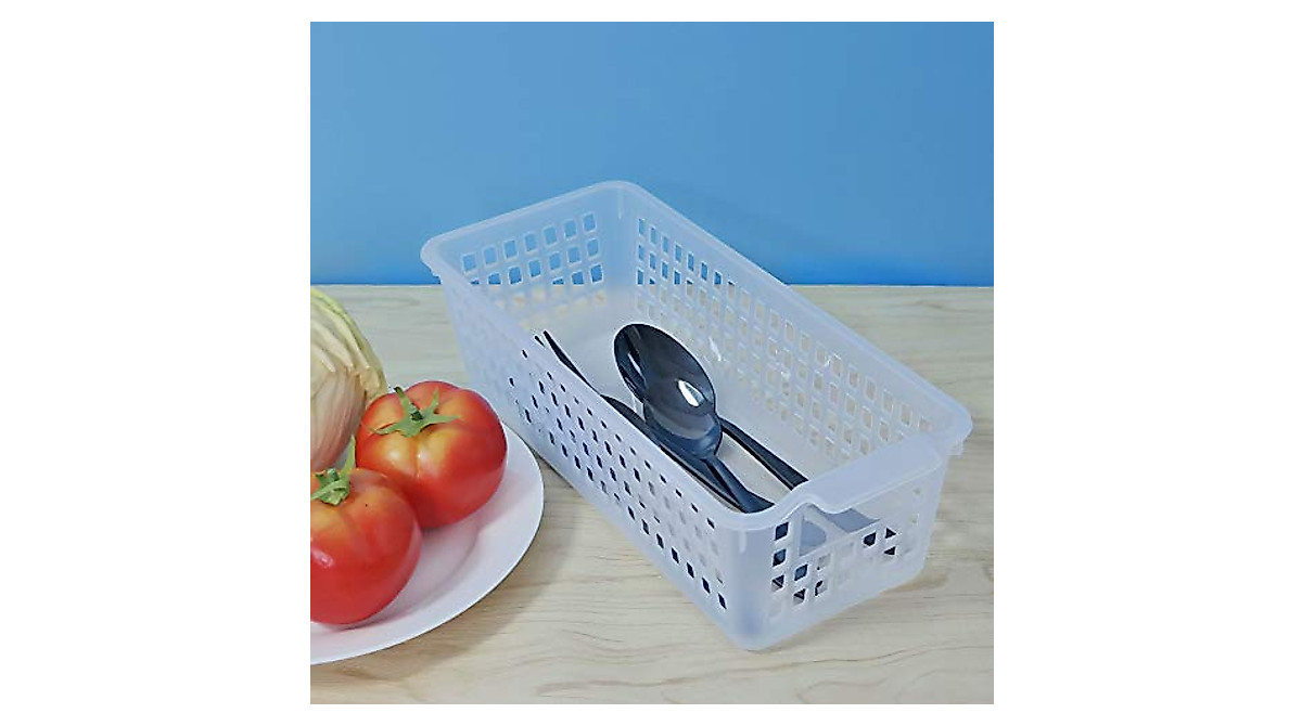 EudokkyNA Clear Slim Storage Baskets - 6 Pack for Home & Office ...