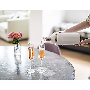 Vinglacé Wine Bottle Chiller- Portable Champagne Insulator- Stainless Steel Wine Cooler Sleeve, White