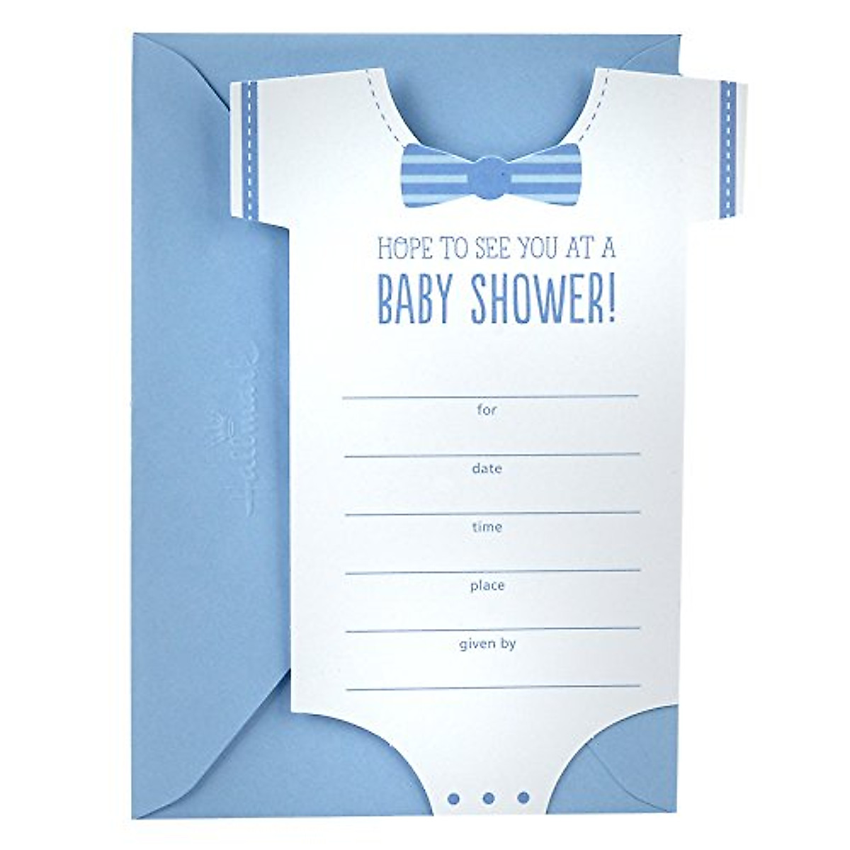 Hallmark Baby Shower Invitations, Onesie (Pack of 10 Invites and Envelopes for Baby Boy) (5INH6191)