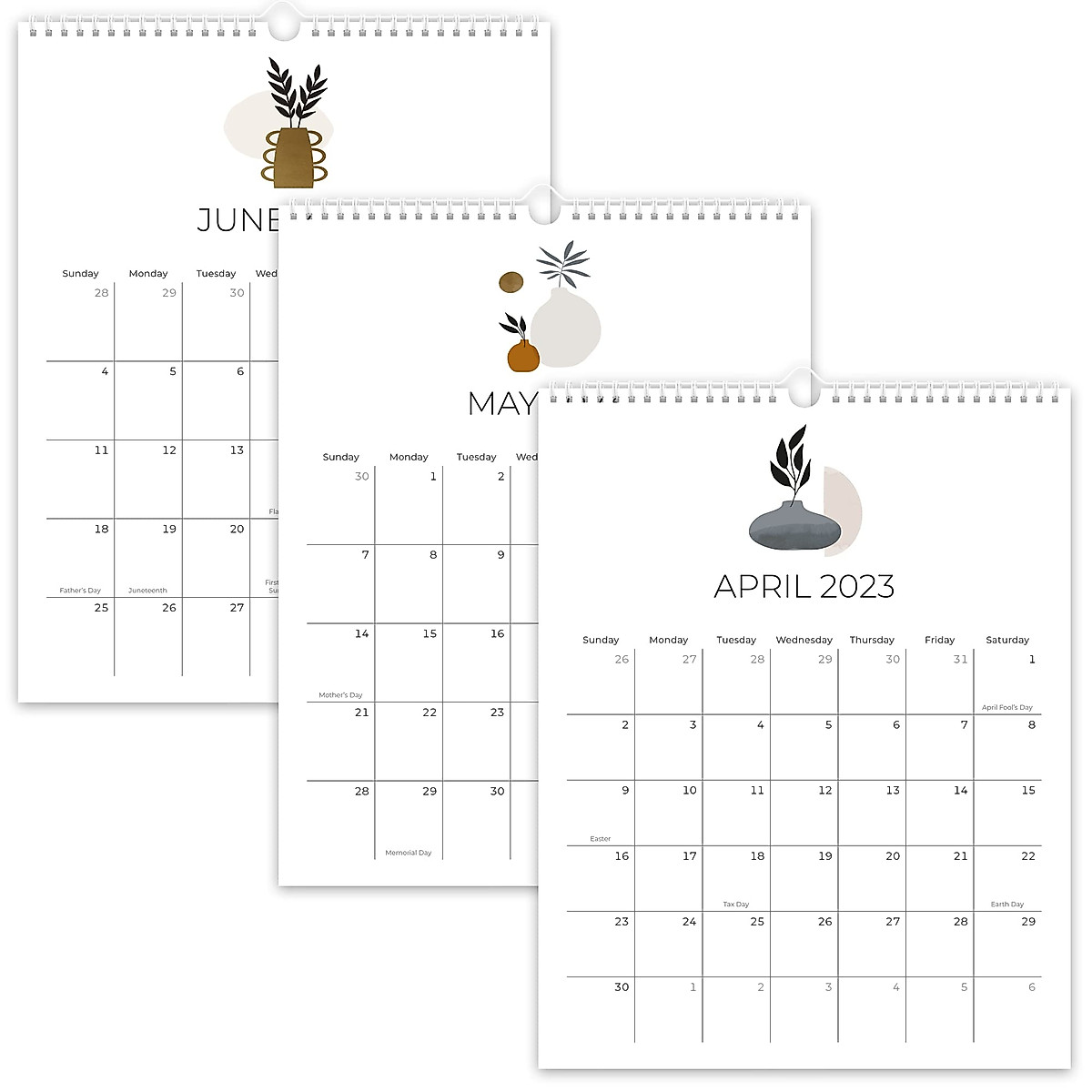 Beautiful 2023 Abstract Design Wall Calendar - Runs Until July 2024 - The Perfect Office Supplies for Women With Monthly Boho Decor Designs for Easy Planning