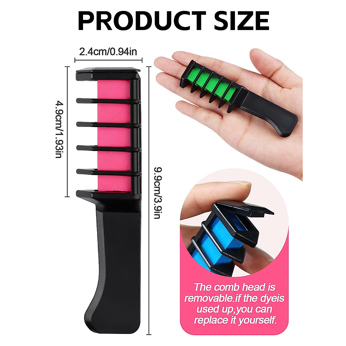 Kalolary 10 Colors Hair Chalk for Girls Kids, Temporary Bright Hair Color Dye Easter Gifts for Girls Age 4 5 6 7 8 9 10+, Washable Hair Chalk Comb for Party Cosplay DIY