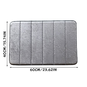 Memory Foam Bath Mats, Bathroom Rugs Memory Foam, Super Absorbent Soft Bath Mat Rug, Non Slip Waterproof Quick Dry Washable Pink Bathroom Mat Rug, Tapete para Baño, Alfombra De Baño, 17" x 24"