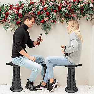 20.4“Telescoping Stool with Cushion,Portable Camping Stool More Sturdy Capacity 550Ib,Collapsible Retractable Stool Adjustable Folding Stool for Garden Fishing Hiking BBQ with Carry Bag,Carabiner