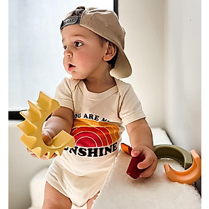 Nuby Soft Silicone Stackable Sun Interactive Toy for Early Development, Creativity, 12+ Months