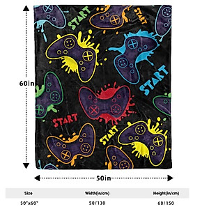 Gaming Blanket Boys Girls Gamer Blankets Boys at Work Travel Soft Gamer Blanket Fleece Cozy Video Game Blankets Gift for The Ultimate Gamer for Kids Teens Son Husbands Men Boyfriends
