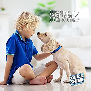 Quick Shine Sustainable Hard Surface Floor Mop Kit with 3 Reusable Pads & 1 Safer Choice Floor Finish Cleaner 16oz | Use Wet + Dry | Squirt, Spread, Done | Hardwood, Luxury Vinyl Plank, Laminate