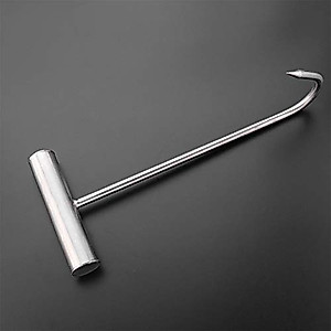 Hemoton Meat Hooks Stainless Steel T Hooks T-Handle Meat Boning Hook for Kitchen Butcher Shop Restaurant BBQ Tool Butcher Shop Tool Kit (28cm)