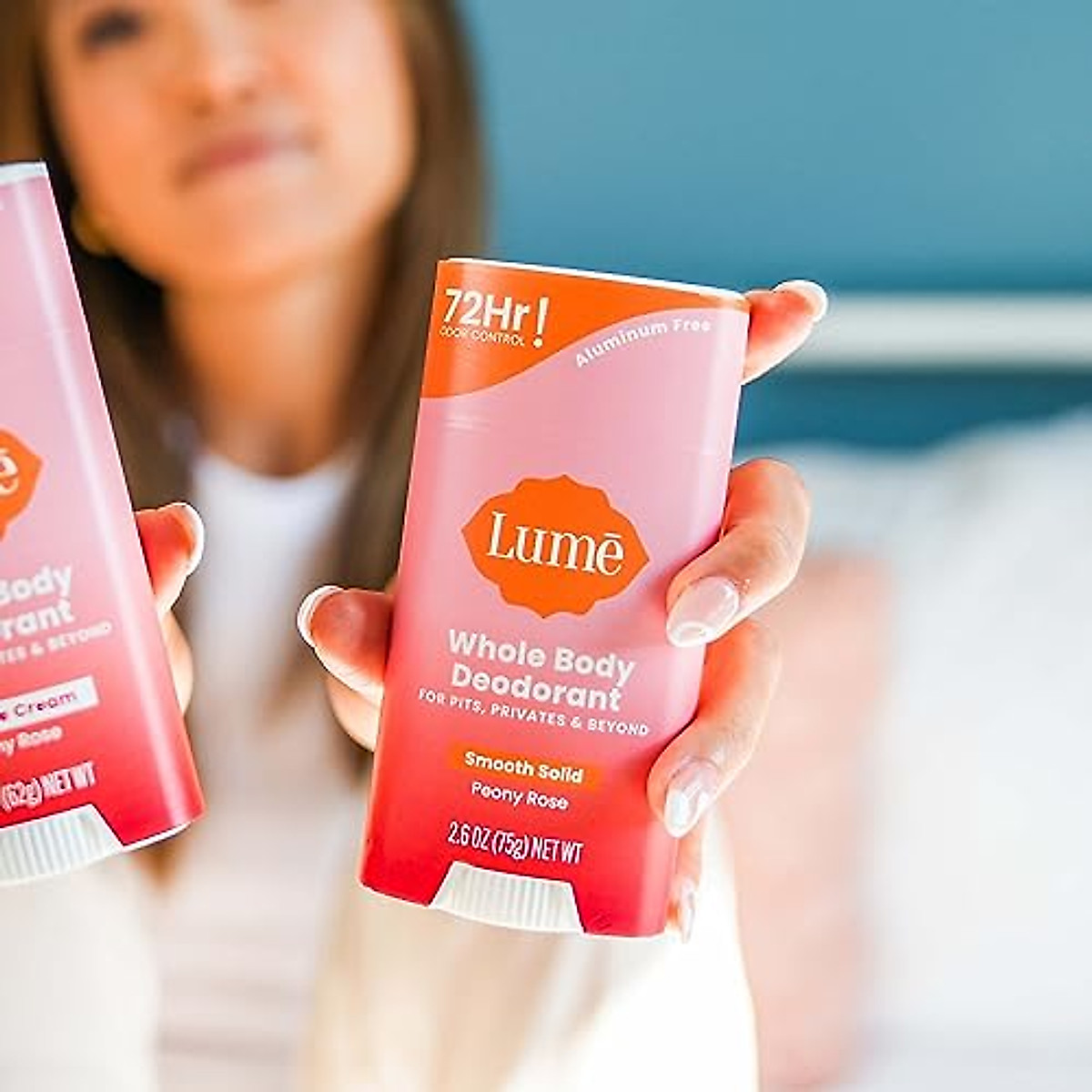 Lume Whole Body Deodorant - Smooth Solid Stick - 72 Hour Odor Control - Aluminum Free, Baking Soda Free and Skin Safe - 2.6 Ounce (Peony Rose)