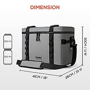 TOURIT Cooler Bag 46-Can Large Collapsible Cooler Bag 32L Insulated Leakproof Coolers for Picnic, Beach, Work, Trip