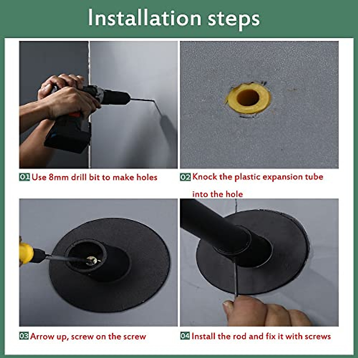 Shower Curtain Rail L Shaped Curved Shower Curtain Rod, For Bathtub, Closet, Doorway, 304 Stainless Steel, Including Fittings, Black (90-130cm/90-130cm)