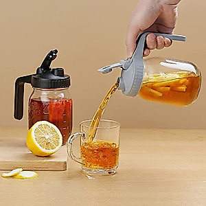 2pcs Pack Regular Mouth Mason Jar Flip Cap Lids with Handle for Ball Mason Jar, Leak-free and Airtight, Compatible with Ball & Kerr Mason Jars (Jars Not Included)