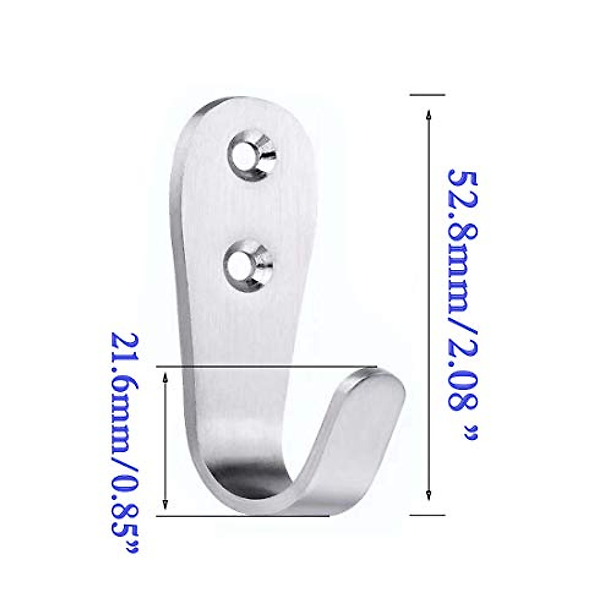 FGen 20pcs Stainless Steel Hooks Hanging Hooks Single Hooks Solid Hooks Family Hotel Bathroom Accessories Hook Hook