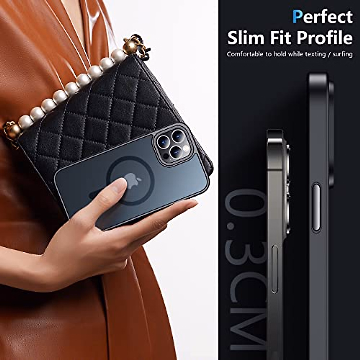 femrit Magnetic Case for iPhone 12 Pro Max Case, [Compatible with MagSafe] [2 Pcs Tempered Glass Screen Protector] [Translucent Matte] Military Grade Drop Shockproof Phone Case 6.7 inch - Black