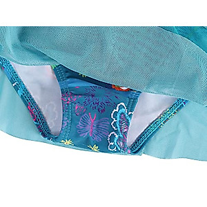 Jurebecia Girls Mirabel Swimsuit One Piece Bathing Suit Sleeveless Ruffle Tulle Swimwear Kids Magic Family Bikini Set for Role Play Dress up Princess Swim Suit Beach Swimming White 6/5-6Years