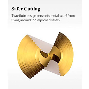 QWORK 3 Pcs Titanium Step Drill Bit Set, High Speed Steel, 1/8" - 3/4" Total 28 Sizes, HSS Multiple Hole Drilling Cutting with Storage Bag