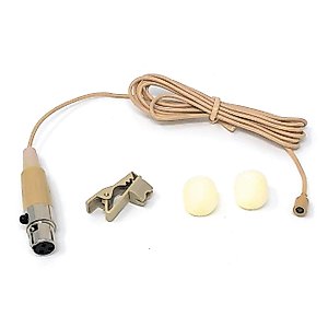 J&P Beige Lavalier Lapel Mic w/ 3-pin Mini XLR for GTD Audio G-787, G-733, G-622