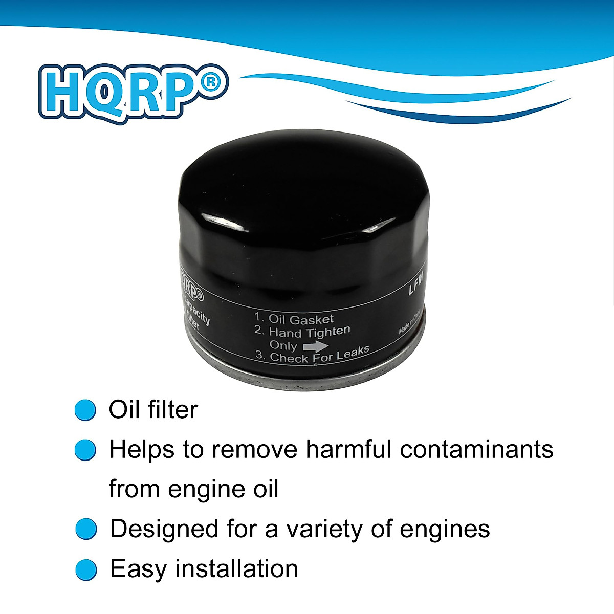 HQRP 2 pcs Oil Filter compatible with John Deere Z225 Z235 Z245 Z255 Z425 Z445 Z465 Z645 Z655 Z510A Z520A Z915B Z920M Z925M Z930M X300 648R 652B 652R 657A Lawn Mower, part AM125424c GY20577 KH1205008